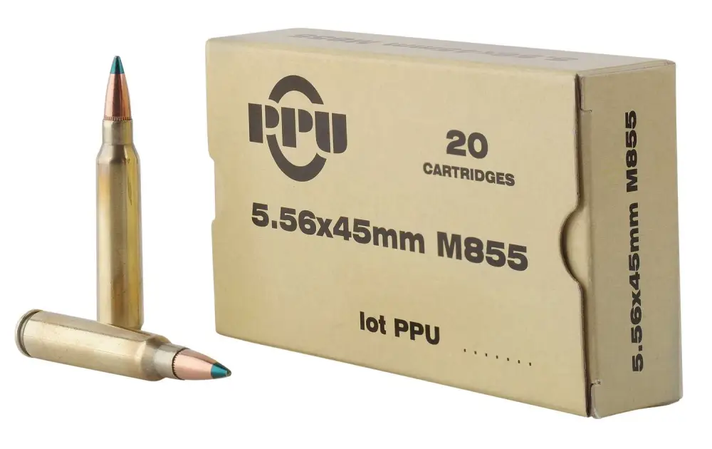 PPU PPN5562 Mil-Spec 5.56x45mm NATO 62 gr Full Metal Jacket Boat Tail ...